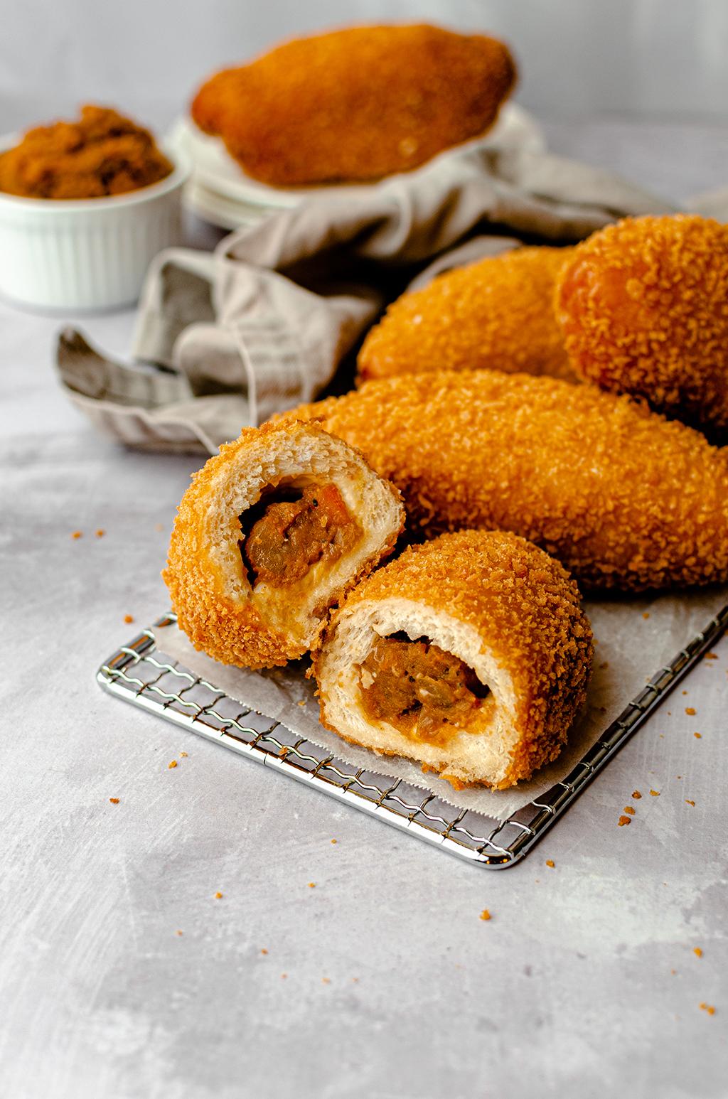 Vegan Kare Pan (Japanese Curry Bread) - Floured Frame