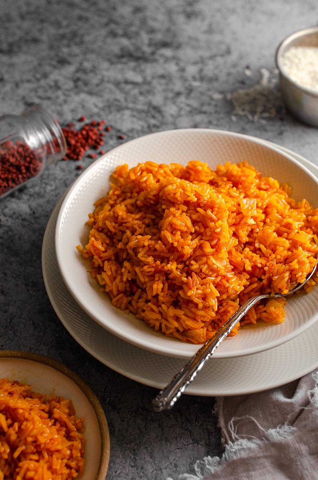 Chamoru Red Rice - CHamoru Recipe - Floured Frame