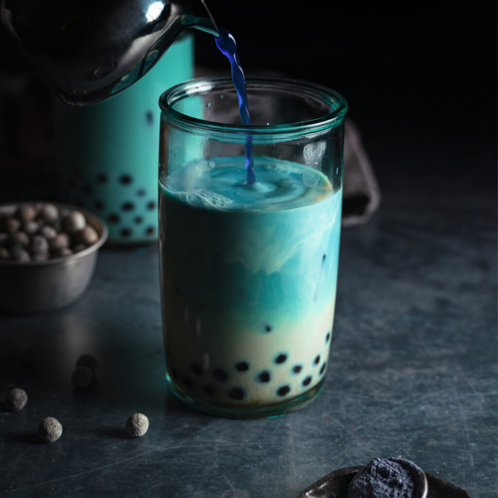 Butterfly Pea Milk Tea - Drink Recipe -Floured Frame
